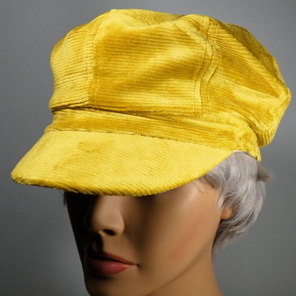 Accessories | Stylish Fashionable Fall Yellow Colored Corduroy Newsboy ...